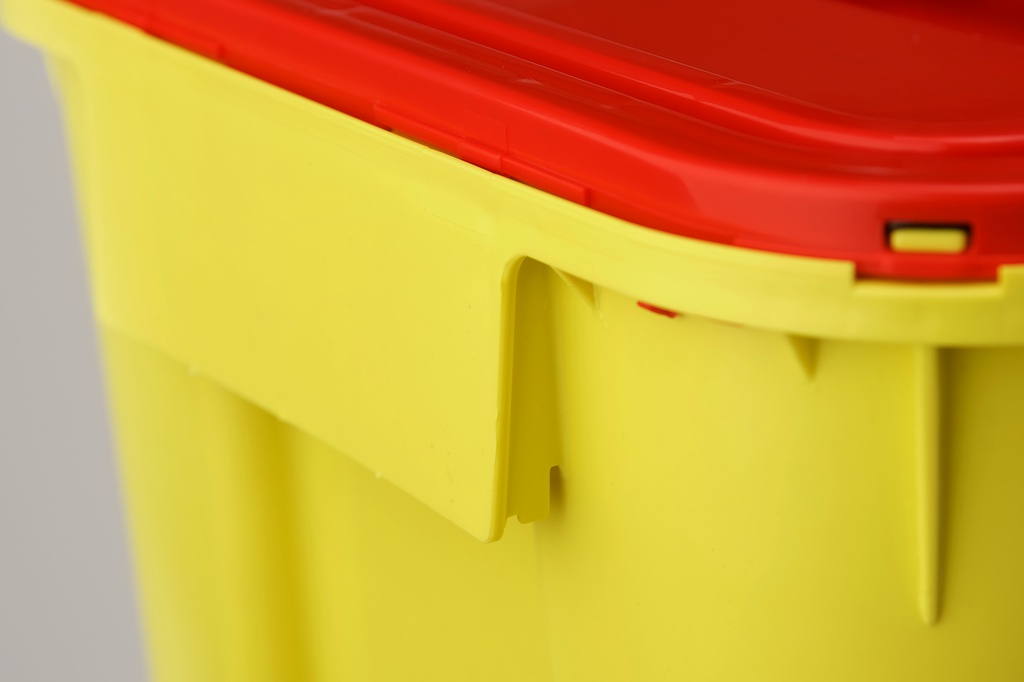 Entsorgungsbox Clinisafe RECYCLED gelb mit rotem Deckel mit UN Etikette ...